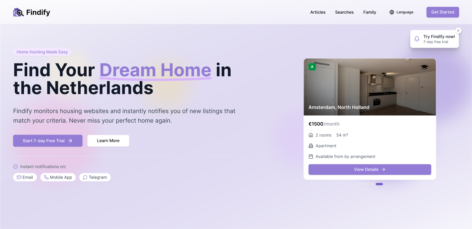 Findify - The smart way to a new home in The Netherlands